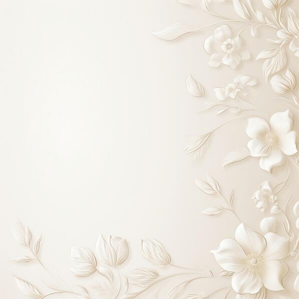 Download Elegant Beige Background with White Flowers and Leaves ...