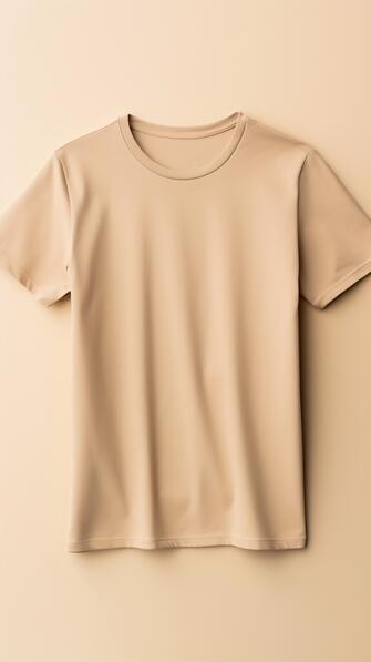 Download Beige T-Shirt Mock-up on Taupe Background Mockups Online ...