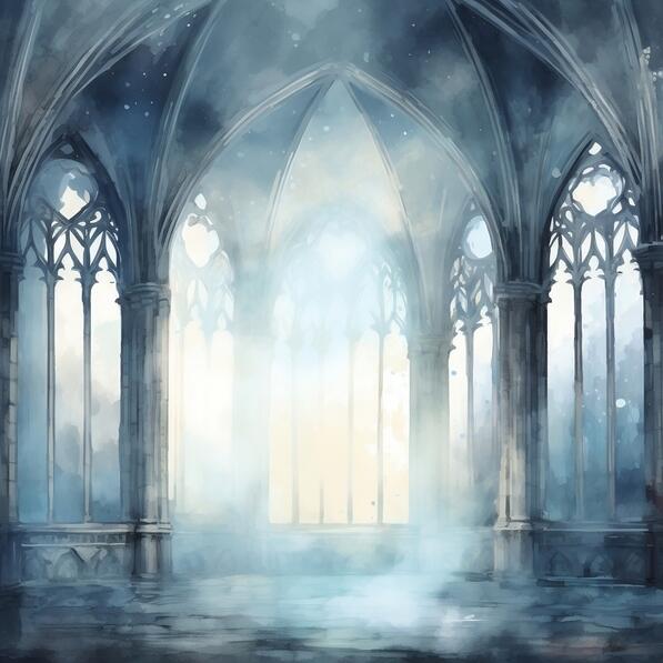 Download Dark Gothic Interior with Arches and Open Space Backgrounds ...