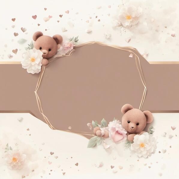 Download Teddy Bear Frame with Flowers Background Backgrounds Online ...