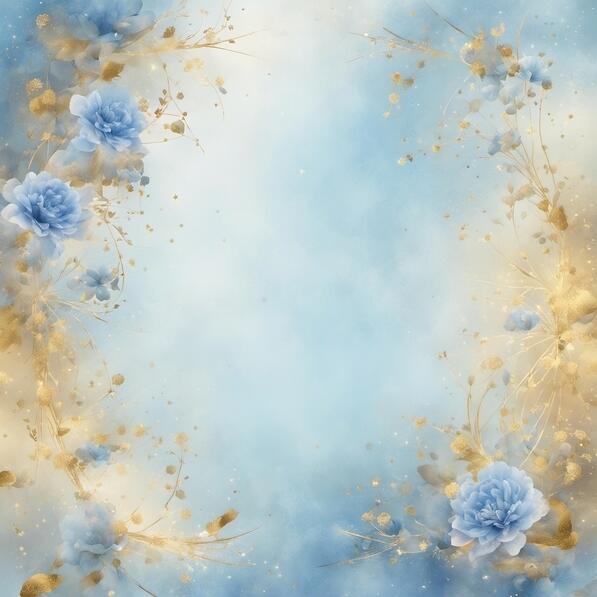 Download Blue and Gold Floral Frame Background Backgrounds Online ...