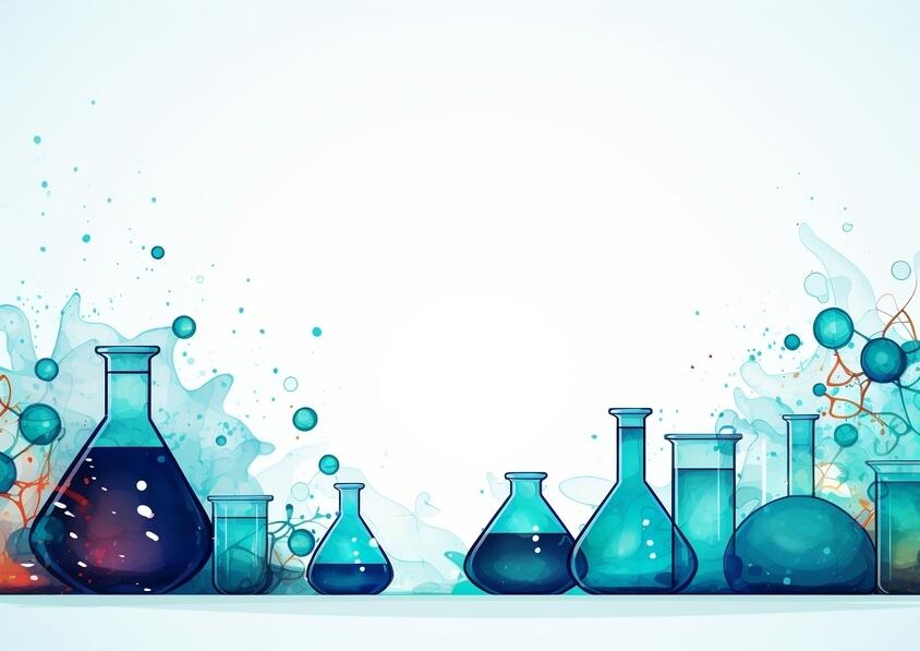 Download Colorful Chemistry Background with Beakers and Molecules ...