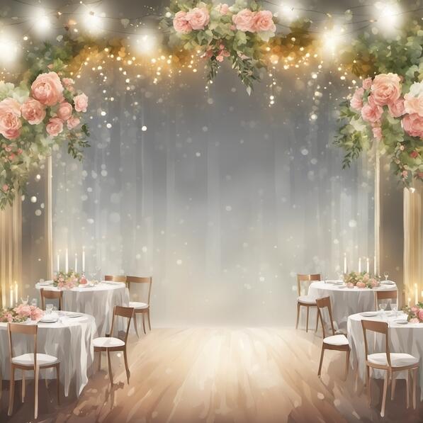Download Elegant Wedding Venue with Roses and Candles Backgrounds ...