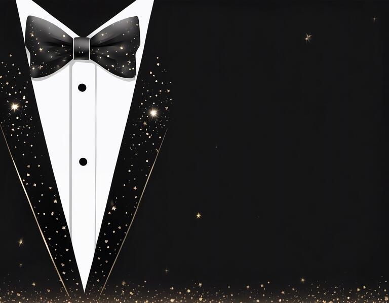 Download Black Tuxedo Suit with Elegant Bow Tie and Gold Stars ...