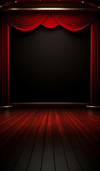 Download Empty Stage with Red Curtains and Wooden Floor Backgrounds ...