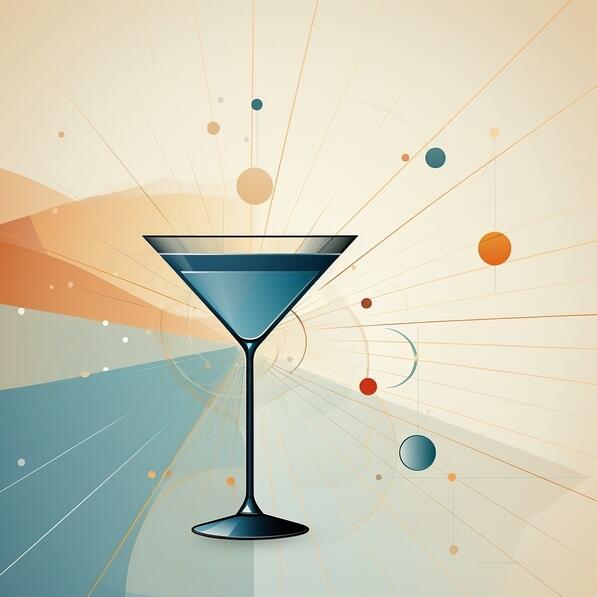 Download Abstract Martini Glass with Colorful Circles and Stars ...