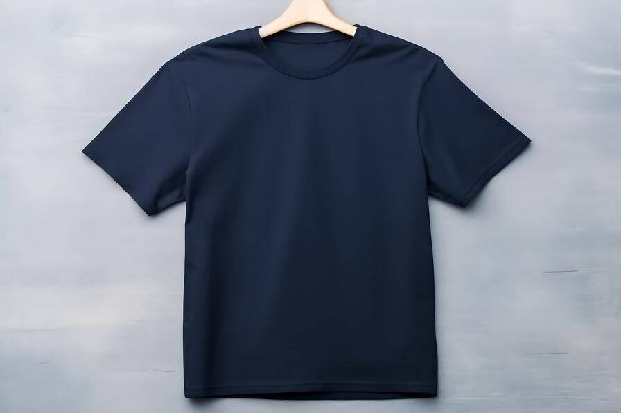 Download Blank Dark Blue T-Shirt Mockup on Wooden Hanger Mockups Online ...