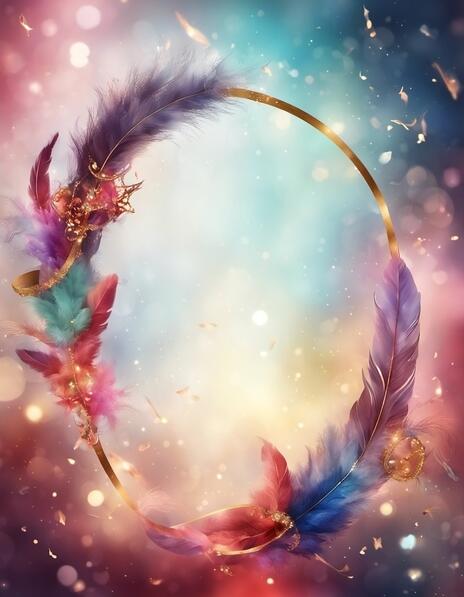 Download Circular Feather Frame with Colorful Sparkles Backgrounds ...
