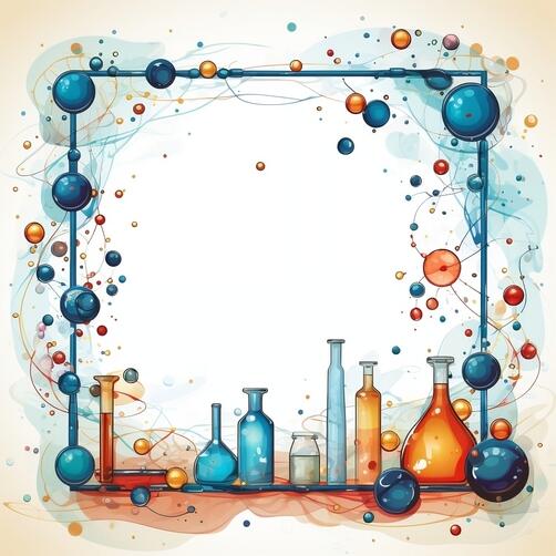 Download Colorful Laboratory Equipment Frame with Balloons Backgrounds ...