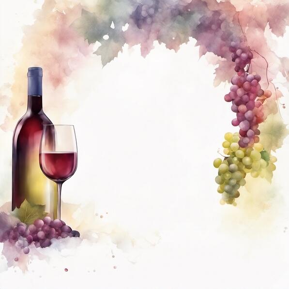 Download Watercolor Wine Glass and Grapes Background Backgrounds Online ...