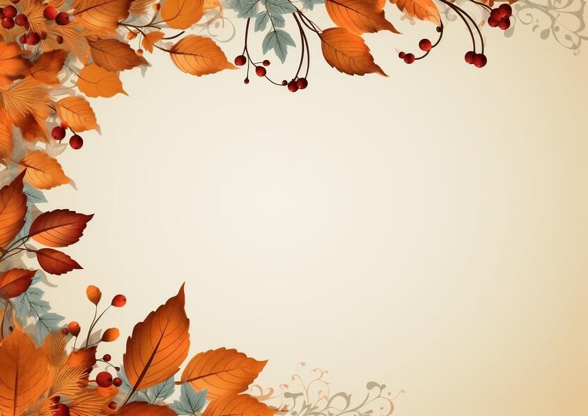 Download Beige Background with Autumn Leaves and Berries Backgrounds ...