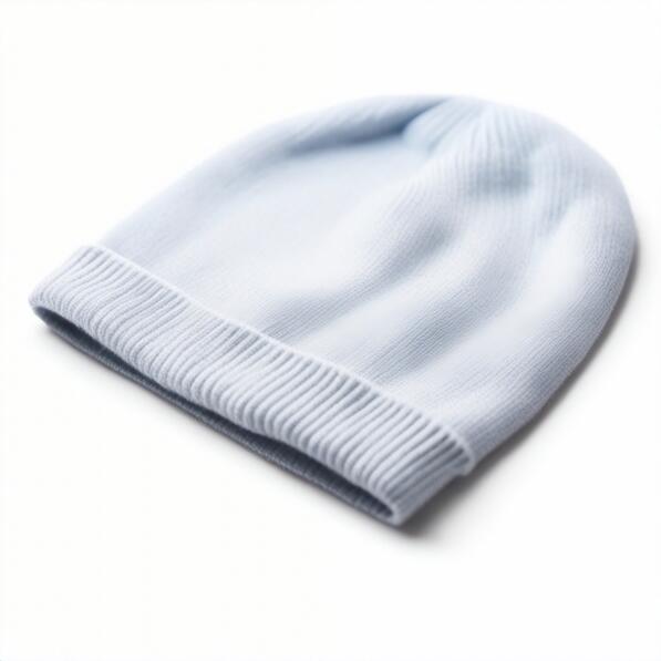 Download Light Blue Knitted Baby Beanie Hat with Black Lettering ...