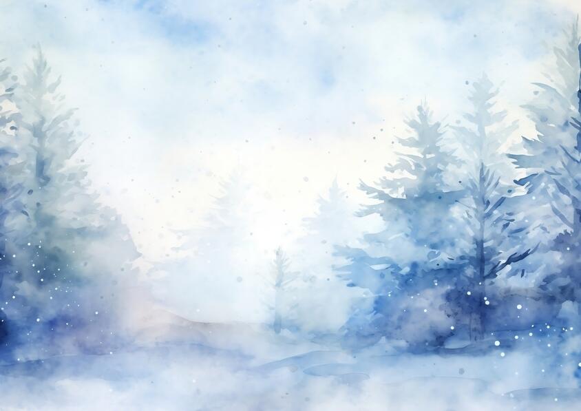 Download Ethereal Winter Landscape with Snow-covered Trees in ...