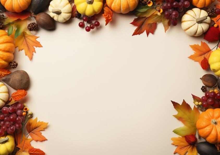 Download Autumnal Fruit and Vegetable Frame for Holiday Messages Backgrounds Online - Creative ...