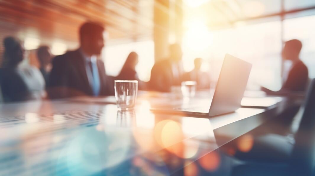 Download Business Meeting with Laptop and Bottles of Water Backgrounds ...