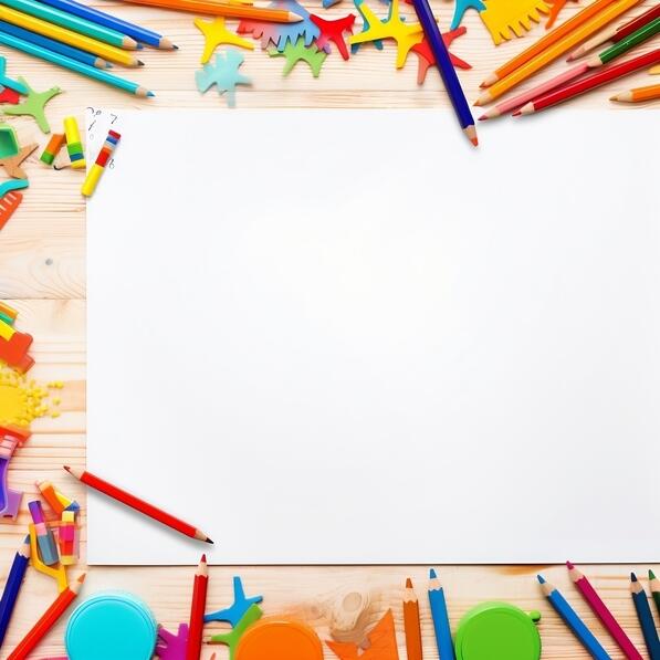 Download Colorful School Supplies and Paper for Creative Activities ...