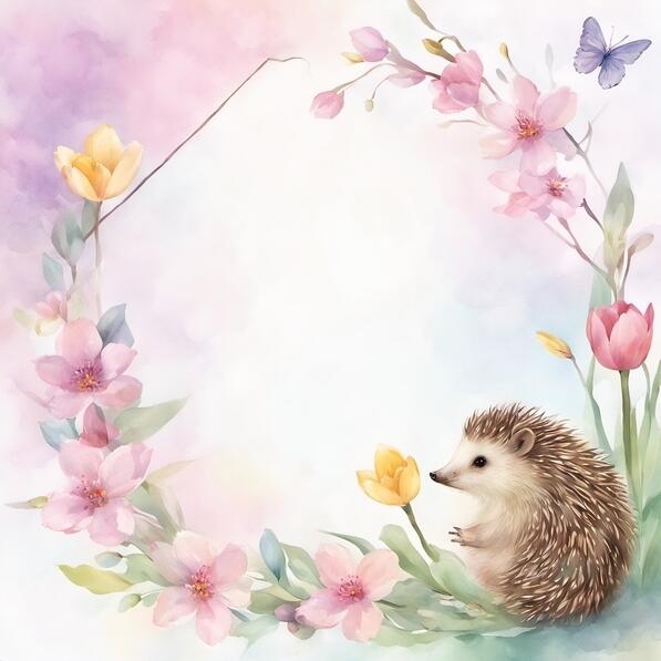 Download Hedgehog in a Spring Floral Arrangement Backgrounds Online ...