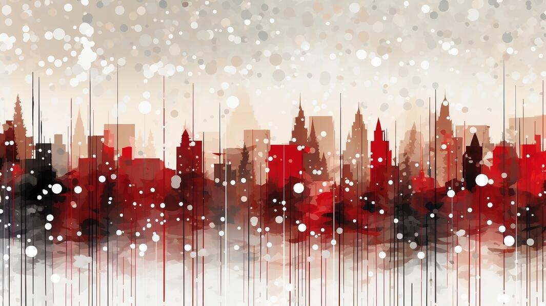Download Abstract Cityscape Painting with Snowfall Backgrounds Online ...