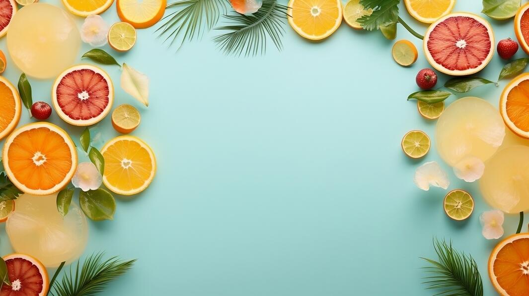 Download Citrus Fruit Arrangement on Blue Background Backgrounds Online ...