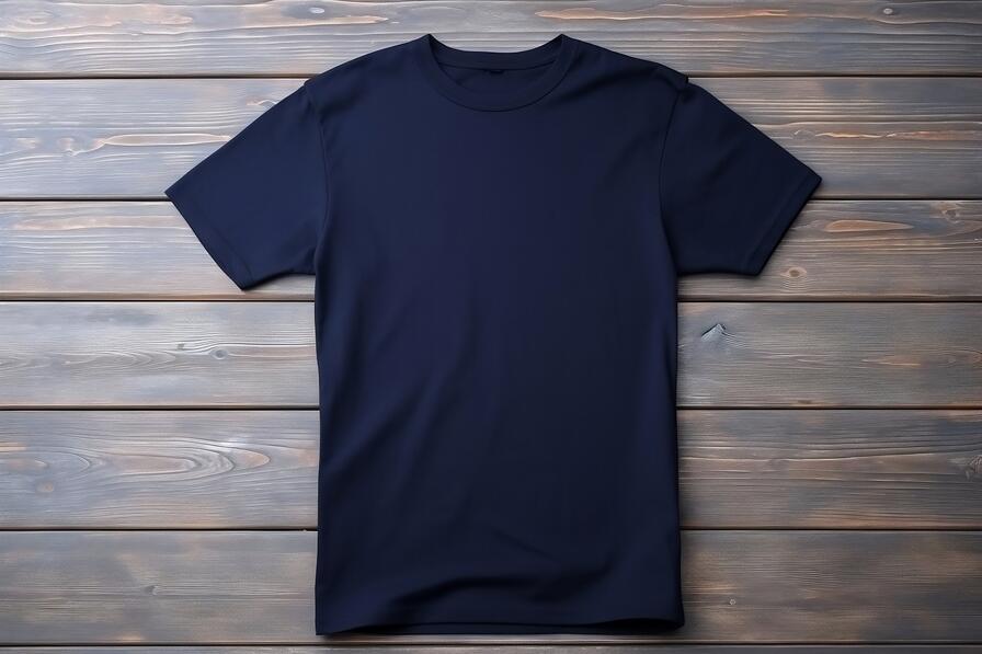 Download Dark Blue T-Shirt Mockup on Wooden Background Mockups Online ...