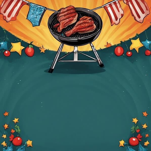 Download Barbecue Grill with Meat and Flags Backgrounds Online ...