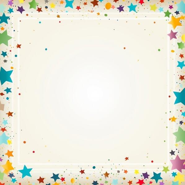 Download Empty Frame with Colorful Stars on White Background ...