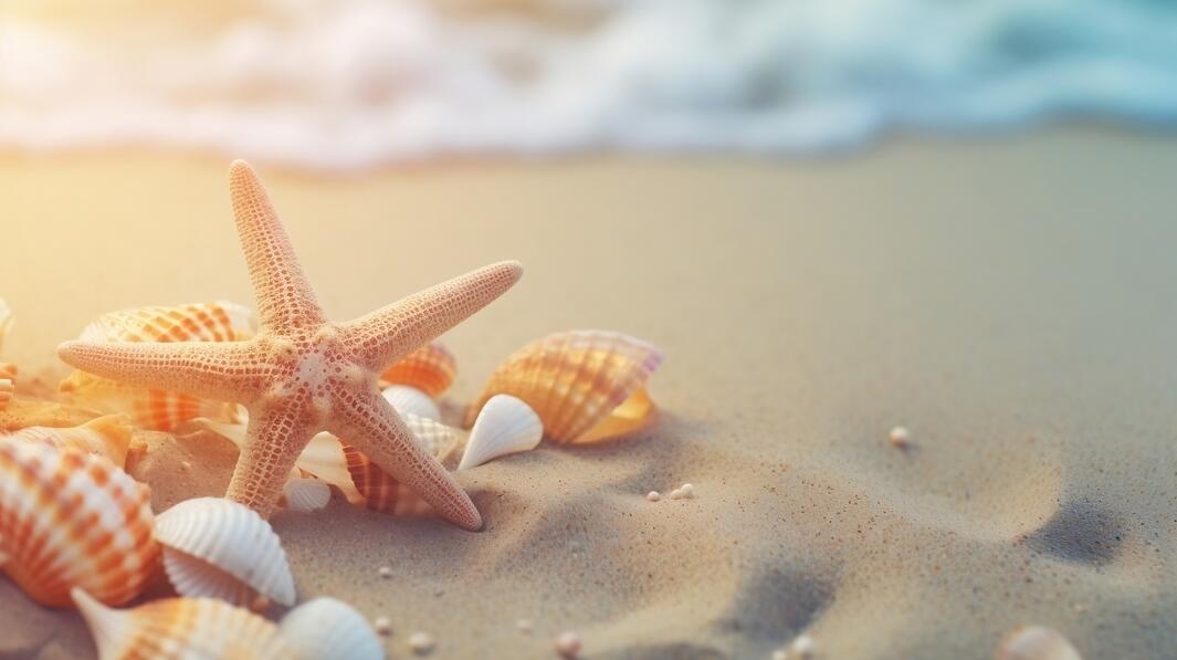 Download Starfish and Seashells on the Beach Backgrounds Online ...