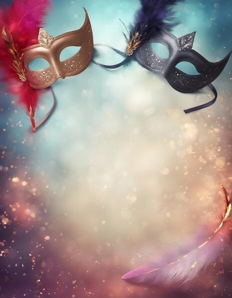 Download Masquerade Masks on a Blurry Background with Feathers ...