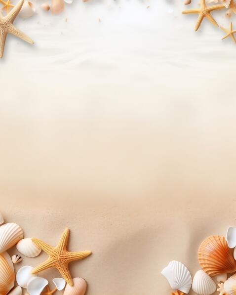Download Colorful Beach Scene with Starfish and Shells Backgrounds ...