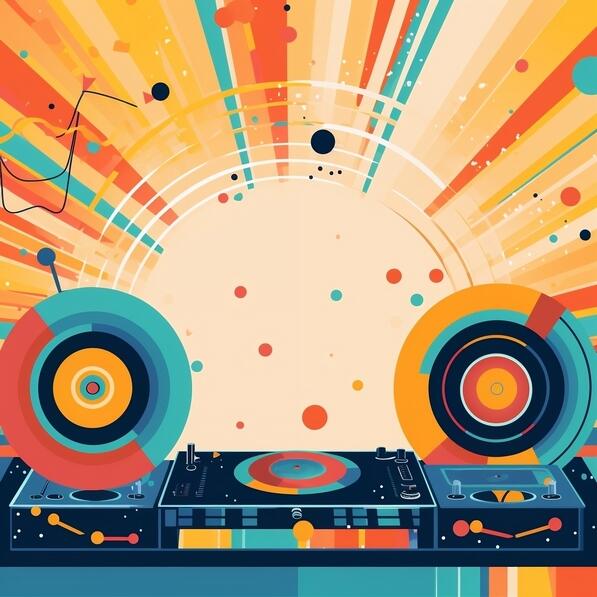 Baixe Pôster Colorido de Toca-Discos de DJ para Eventos Musicais ...