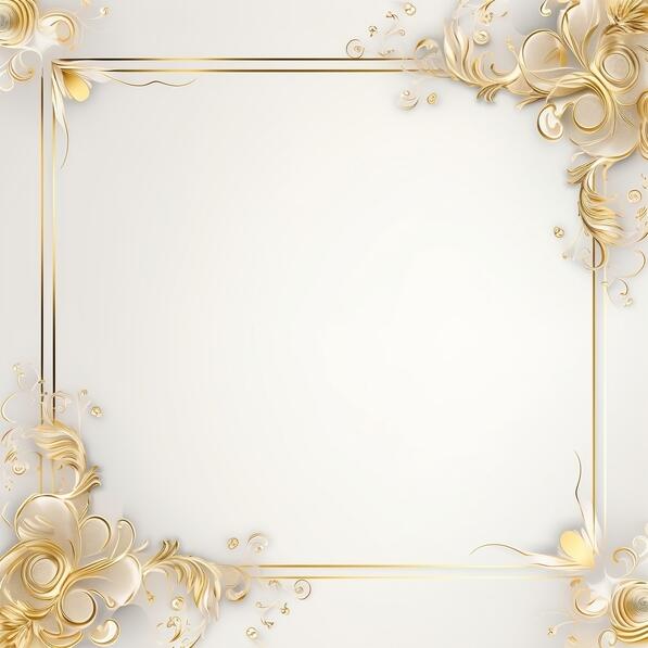Download Elegant Gold Frame with Floral Design - Wedding Invitations ...