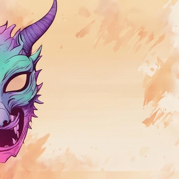Download Colorful Demon Mask on Abstract Background Backgrounds Online ...