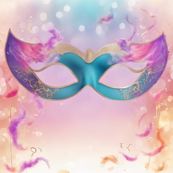 Download Colorful Masquerade Mask with Feathers on Abstract Background ...