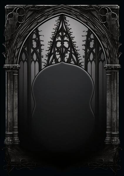 Download Gothic Decorative Window Frame on a Dark Background ...