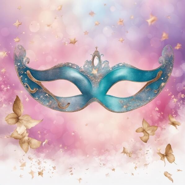 Download Blue Masquerade Mask with Flying Butterflies Backgrounds ...