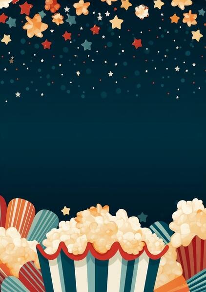 Download Colorful Movie Night Poster Background with Popcorn and Stars ...