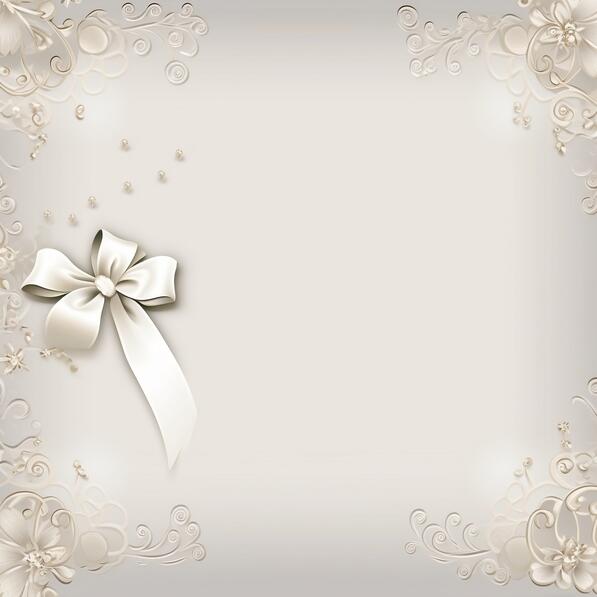 Download Elegant Bow and Floral Design on White Background Backgrounds ...