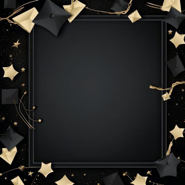 Download Graduation Invitation with Gold Stars and Graduation Caps ...