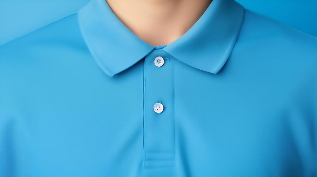 Download Close-Up of Blue Polo Shirt with Buttons Mockups Online ...