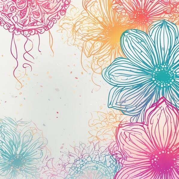 Download Colorful Hand-drawn Flowers Background Backgrounds Online ...