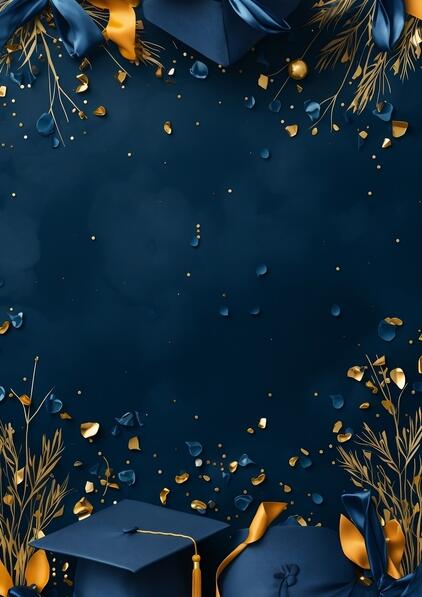 Baixe Fundo de Formatura Azul com Chapéus e Confetes Backgrounds ...