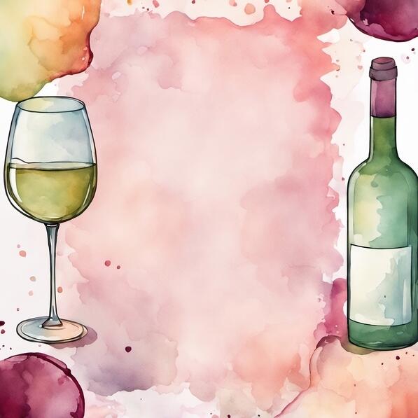 Download Watercolor Wine Background with Bottle and Glass Backgrounds ...