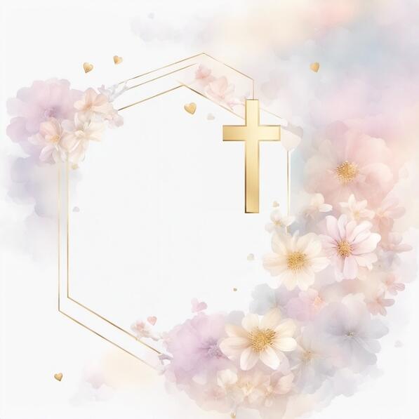 Download Gold Cross Frame for Religious Celebrations Backgrounds Online ...