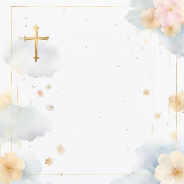 Download White Background with Gold Cross and Flowers for Religious ...