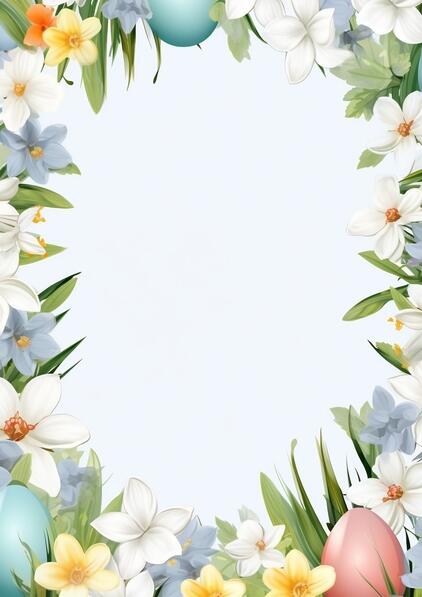 Download Floral Easter Frame with Eggs and Flowers Backgrounds Online ...