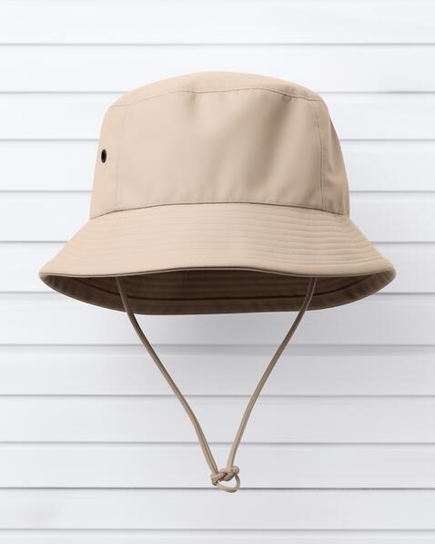 Download Tan Bucket Hat Hanging on White Wall Mockups Online - Creative ...