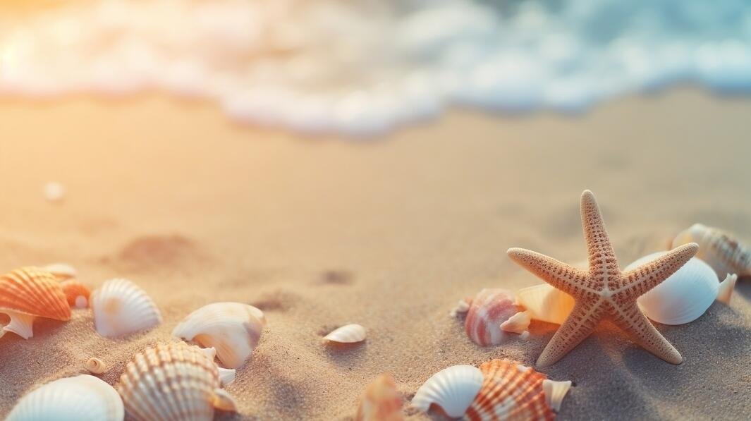 Download Starfish, Shells, and Sand on the Beach Backgrounds Online ...