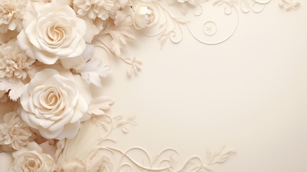 Download Beige Background with White Roses and Flowers Backgrounds ...