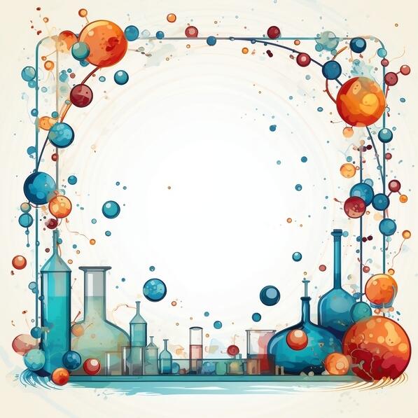 Download Colorful Laboratory Equipment Frame with Balloons Backgrounds ...