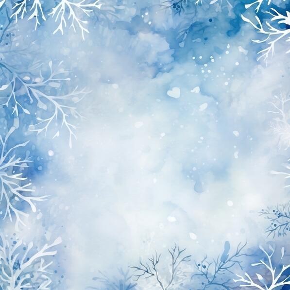 Download Blue Watercolor Background with Snowflakes and Branches ...